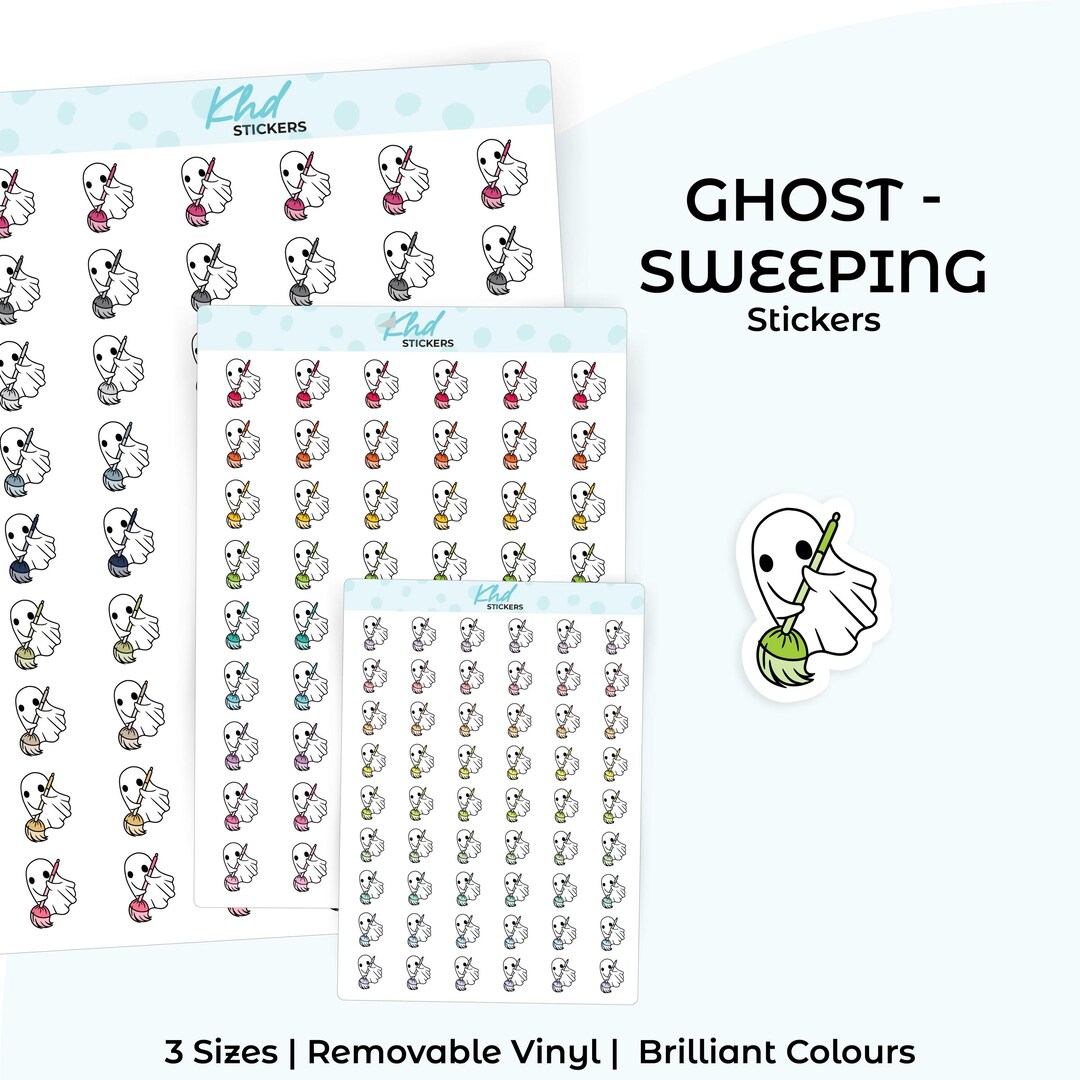 Ghost - Sweeping Planner Stickers, 3 Sizes, Removable - Etsy UK