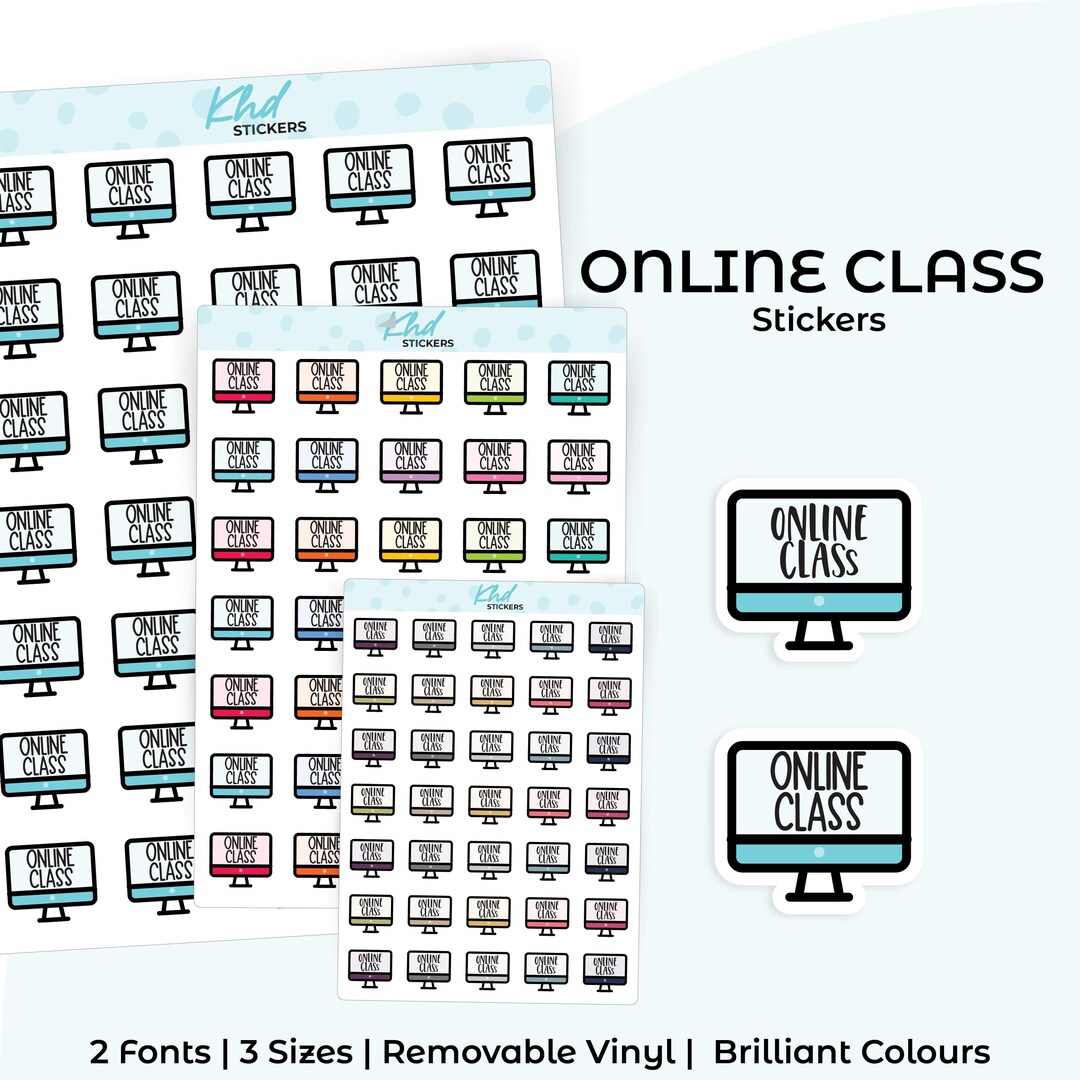 Online Class Planner Stickers, 3 Sizes, Removable - Etsy