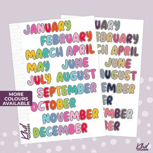 Months of the Year Stickers Planner Stickers Removable - Etsy