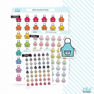 Apron Icon Planner Stickers, Three Sizes Including Tiny, Removable - Etsy