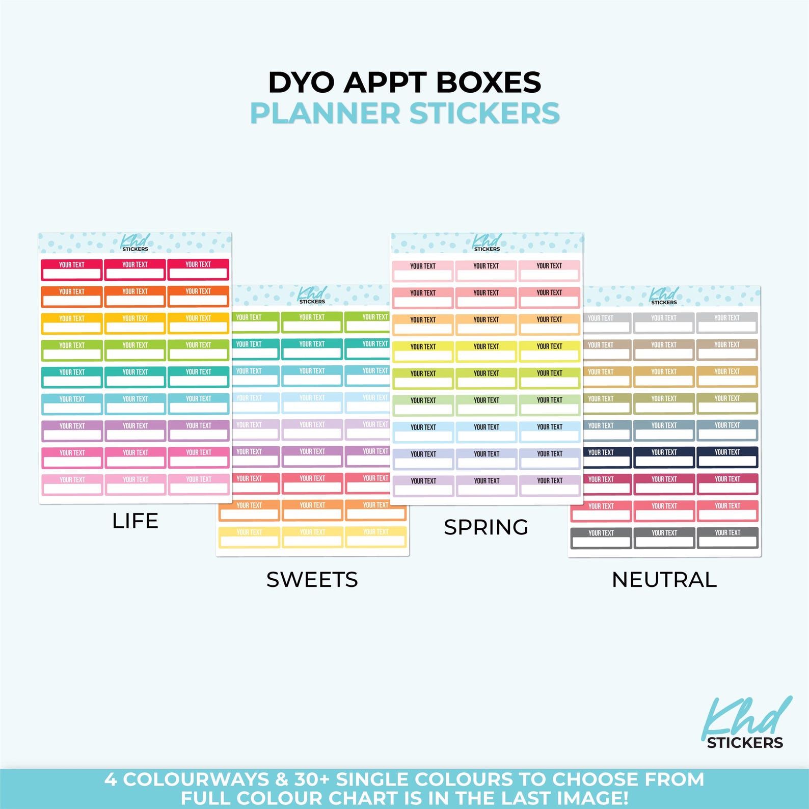 Design Your Own, Information Boxes, Quarter Boxes, Planner Stickers ...