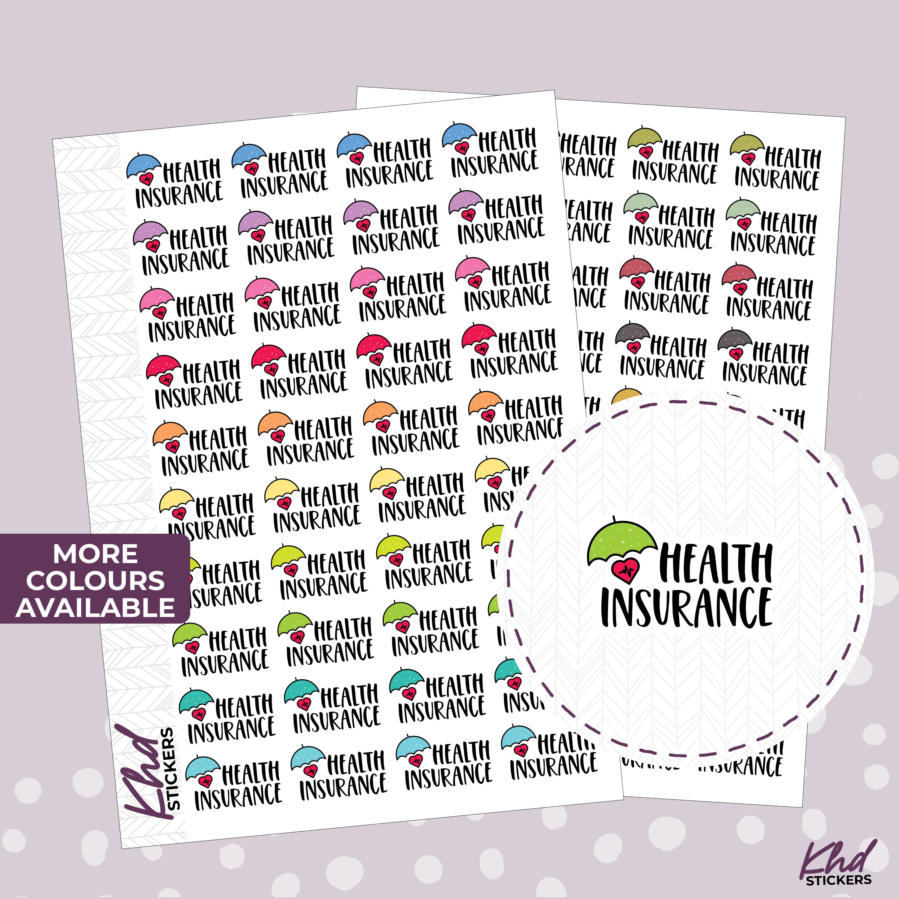 Health Insurance Stickers Planner Stickers Removable | Etsy