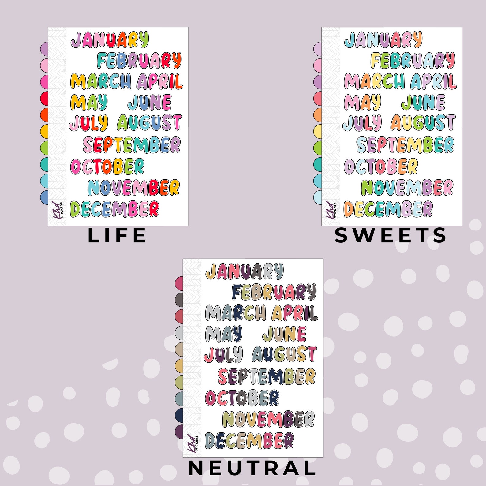 Months of the Year Stickers Planner Stickers Removable - Etsy