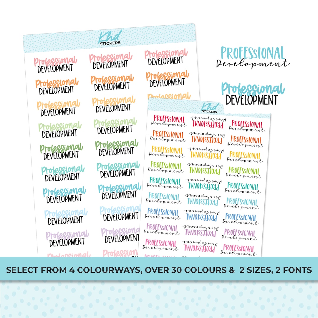 Professional Development Script Stickers, Planner Stickers, Two Sizes ...
