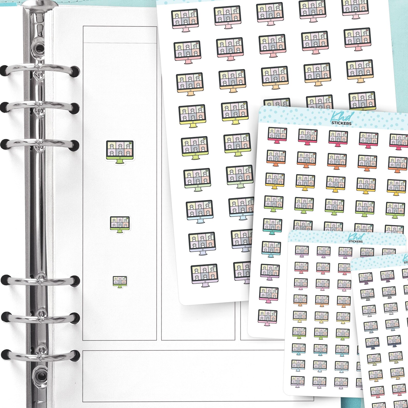 Video Conference Icons Planner Stickers, 3 Sizes, Removable - Etsy