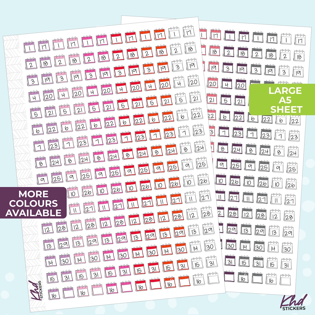 Cute Calendar Date Dots, 6 to 12 Month Stickers, Planner Stickers ...
