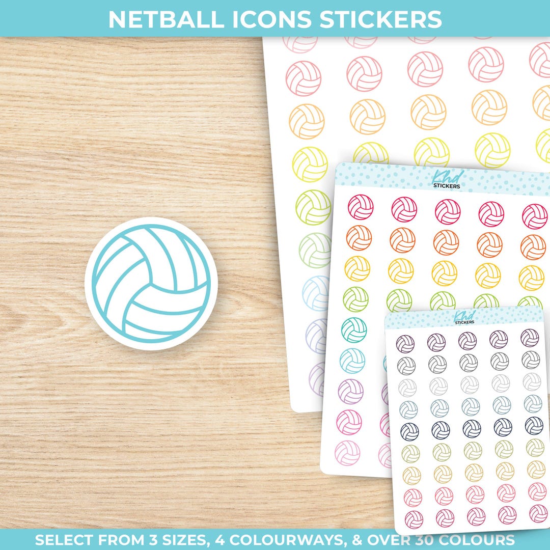 Netball Icon Planner Stickers, Three Sizes Including Tiny, Removable - Etsy