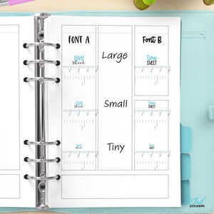 Time Sheet Planner Stickers, Three Sizes Including Tiny, Removable - Etsy