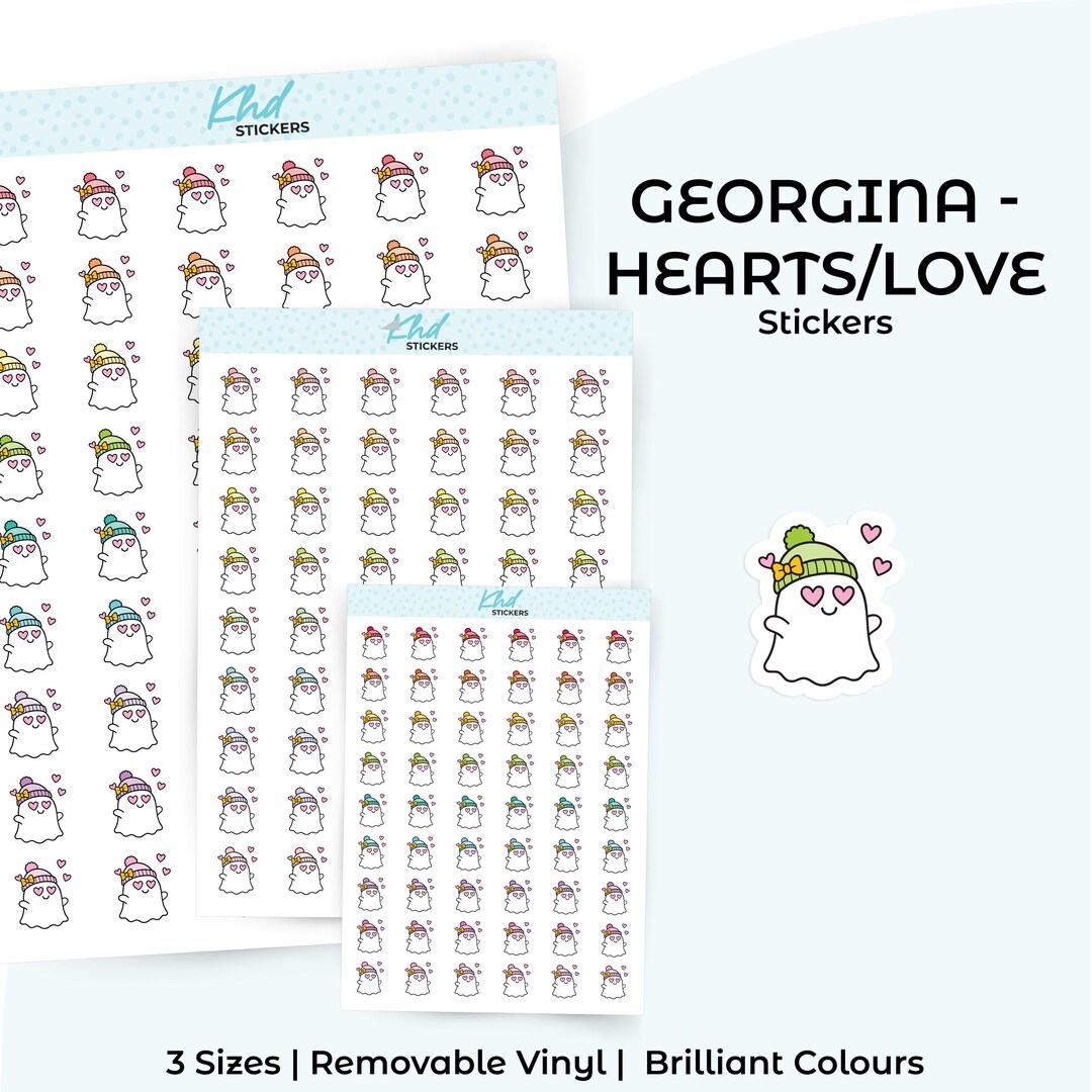 Georgina Ghost in Love Stickers , Planner Stickers - Etsy
