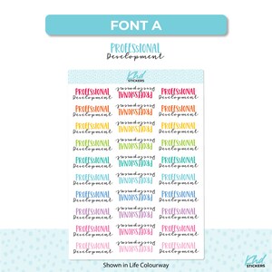 Professional Development Script Stickers, Planner Stickers, Two Sizes ...