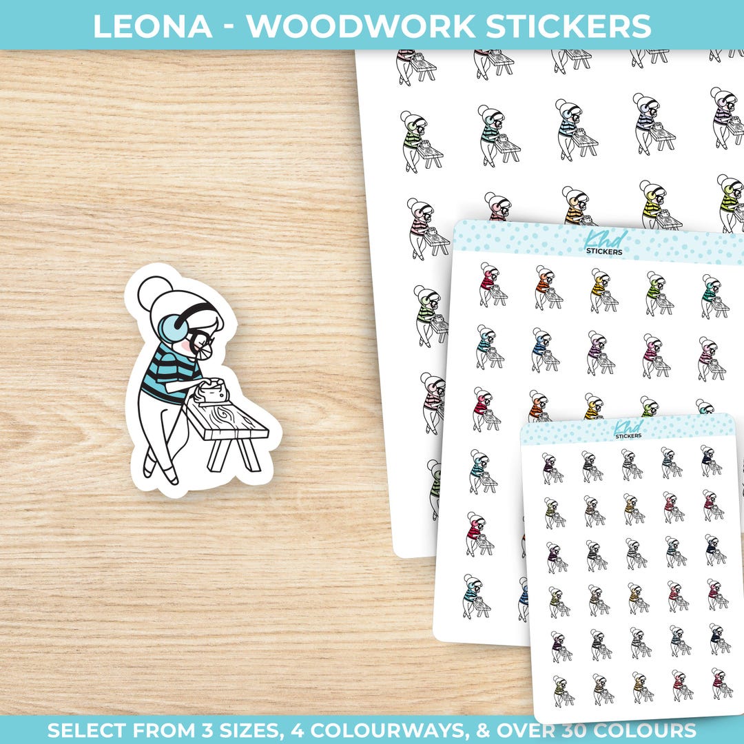 Planner Girl Leona - Woodwork Planner Stickers, Three Sizes Including ...
