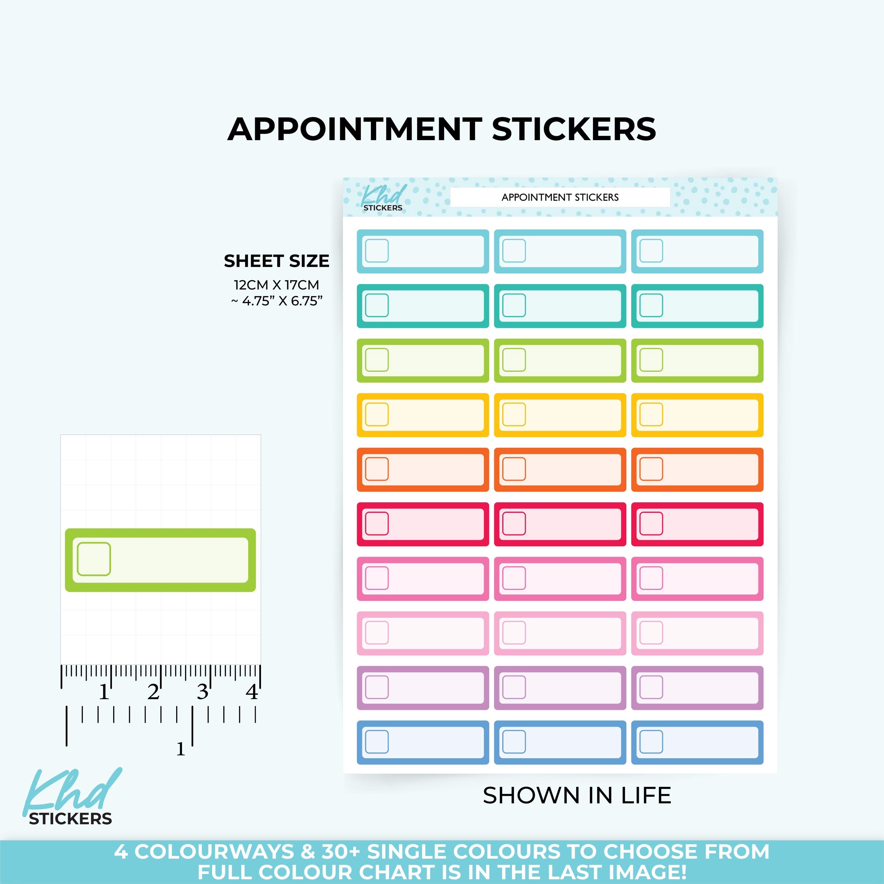 Appointment Functional Stickers With Checkbox, Planner Stickers - Etsy