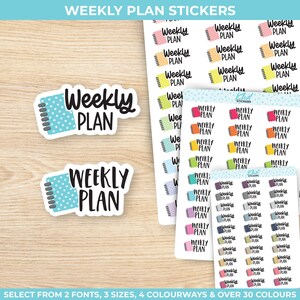 Weekly Plan Planner Stickers, Three Sizes Including Tiny, Removable - Etsy