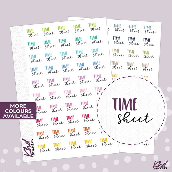 Time Sheet Stickers Word Planner Stickers Removable - Etsy