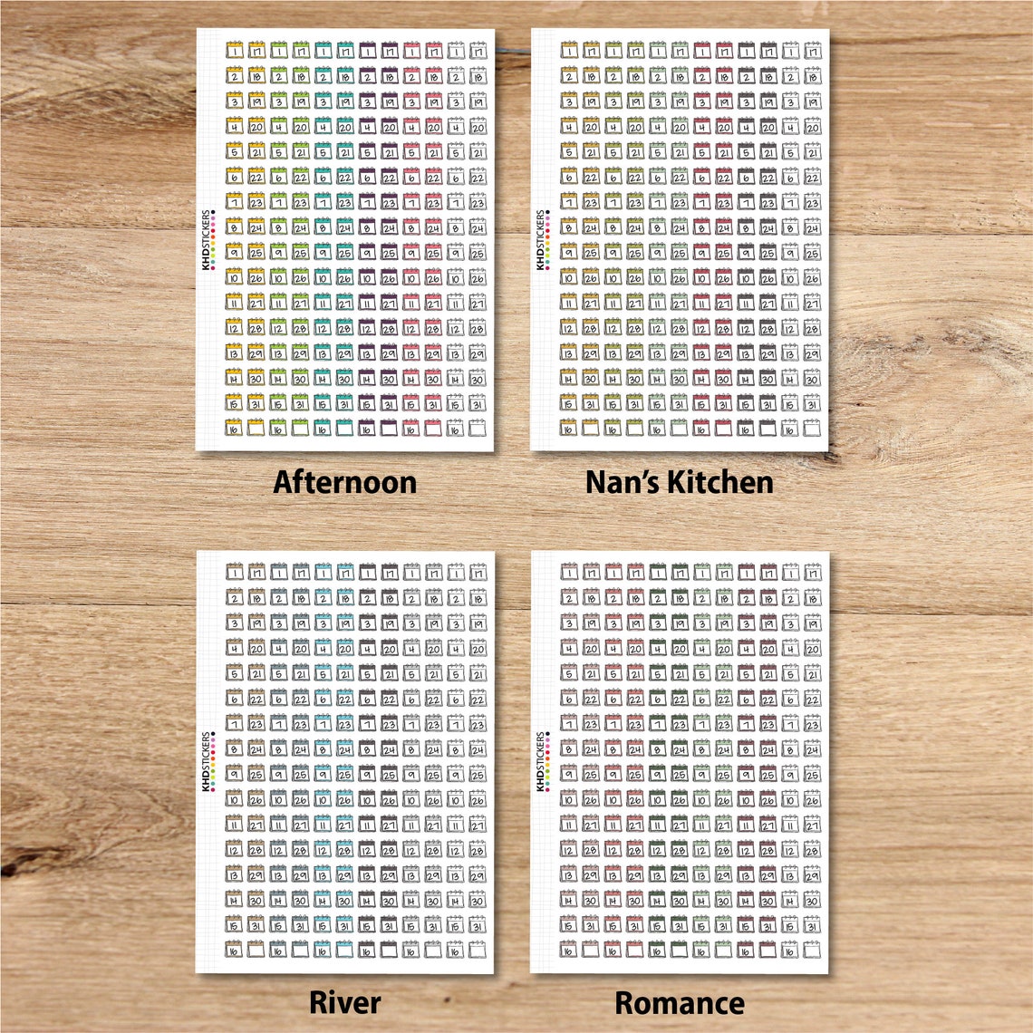 Cute Calendar Date Dots 6 to 12 Month Planner Stickers. | Etsy