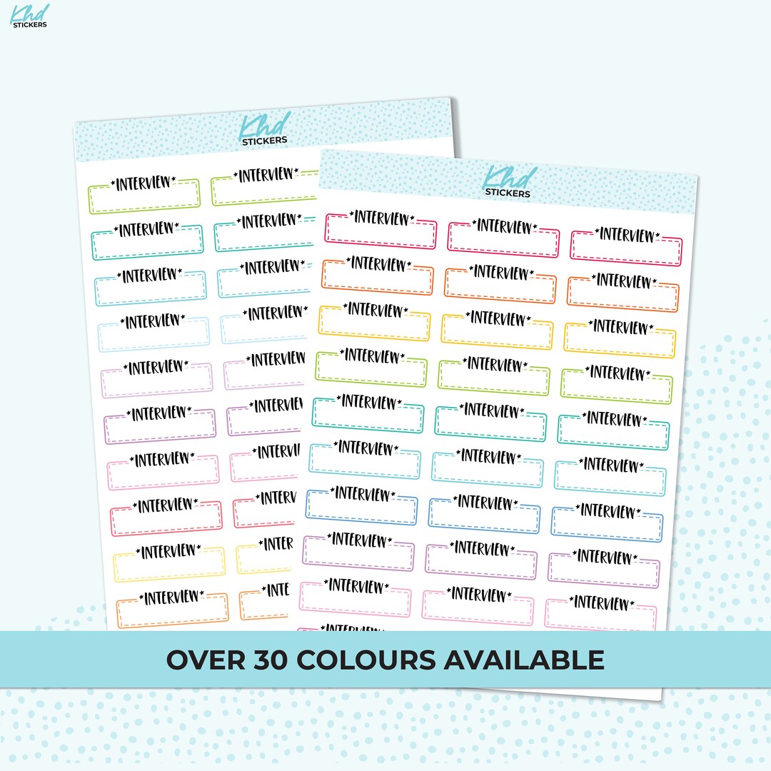 Interview Stickers Planner Stickers Removable - Etsy