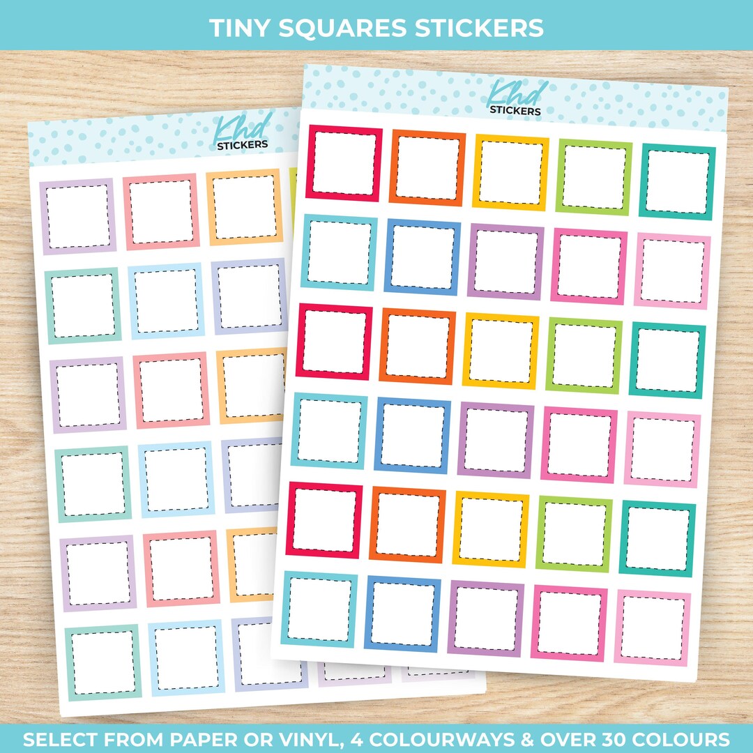 Tiny Squares With Dashed Borders, Boxes Functional Planner Stickers - Etsy
