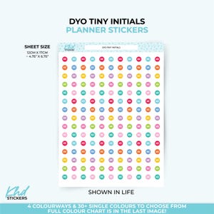 Design Your Own, Tiny Initial Stickers, Removable, Personalised Custom ...