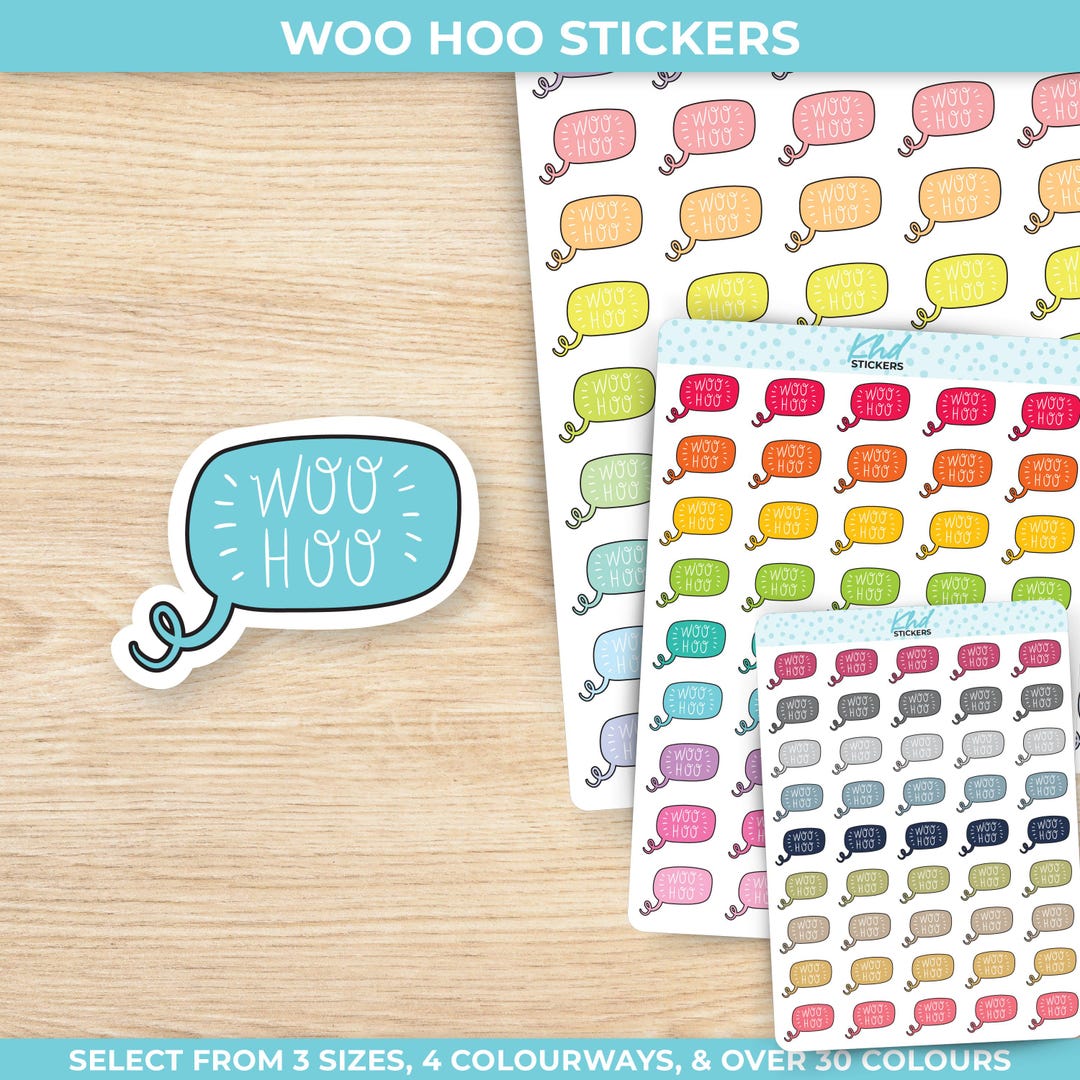 Woo Hoo Planner Stickers, Three Sizes Including Tiny, Removable - Etsy