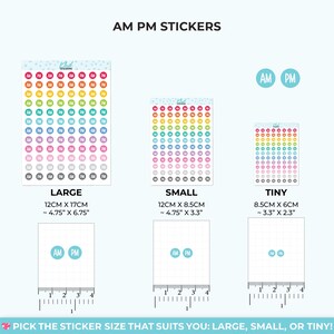 AM PM Planner Stickers, Three Sizes Including Tiny, Removable - Etsy