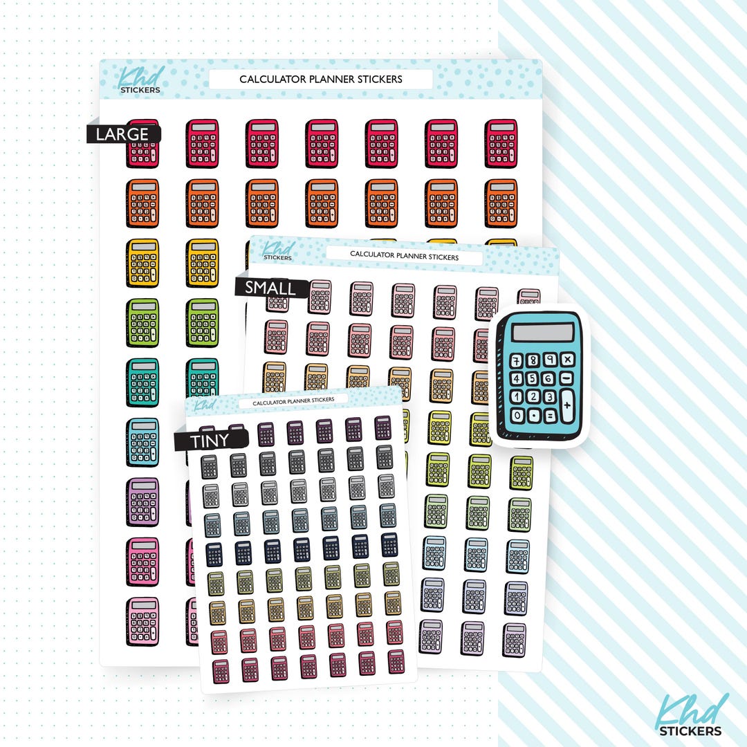 Calculator Planner Stickers, Three Sizes, Removable - Etsy UK