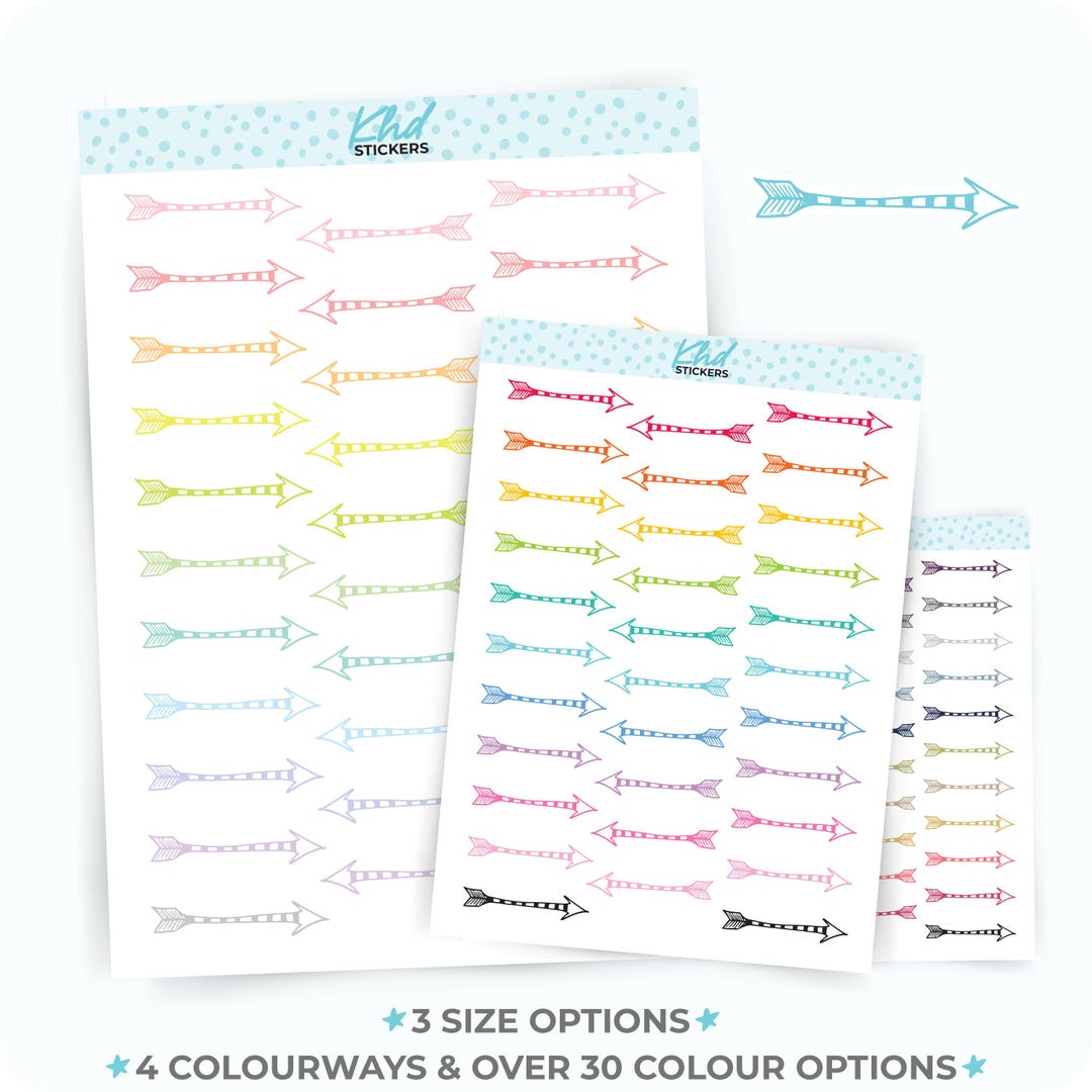 Arrow Planner Stickers, Three Sizes Including Tiny, Removable - Etsy ...