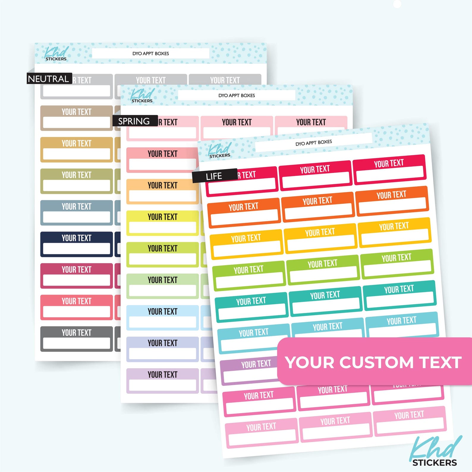 Design Your Own, Information Boxes, Quarter Boxes, Planner Stickers ...