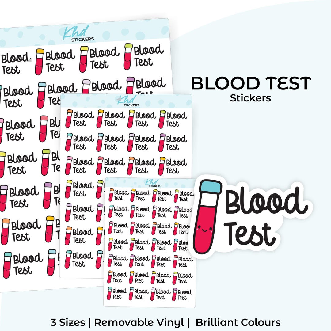 Kawaii Blood Test Planner Stickers, Planner Stickers - Etsy