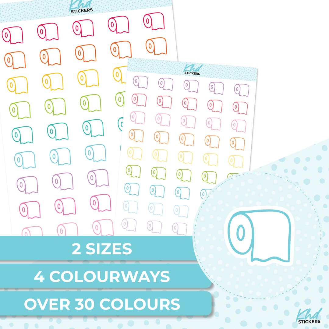 Toilet Paper Stickers Planner Stickers 2 Sizes and Over 30 - Etsy