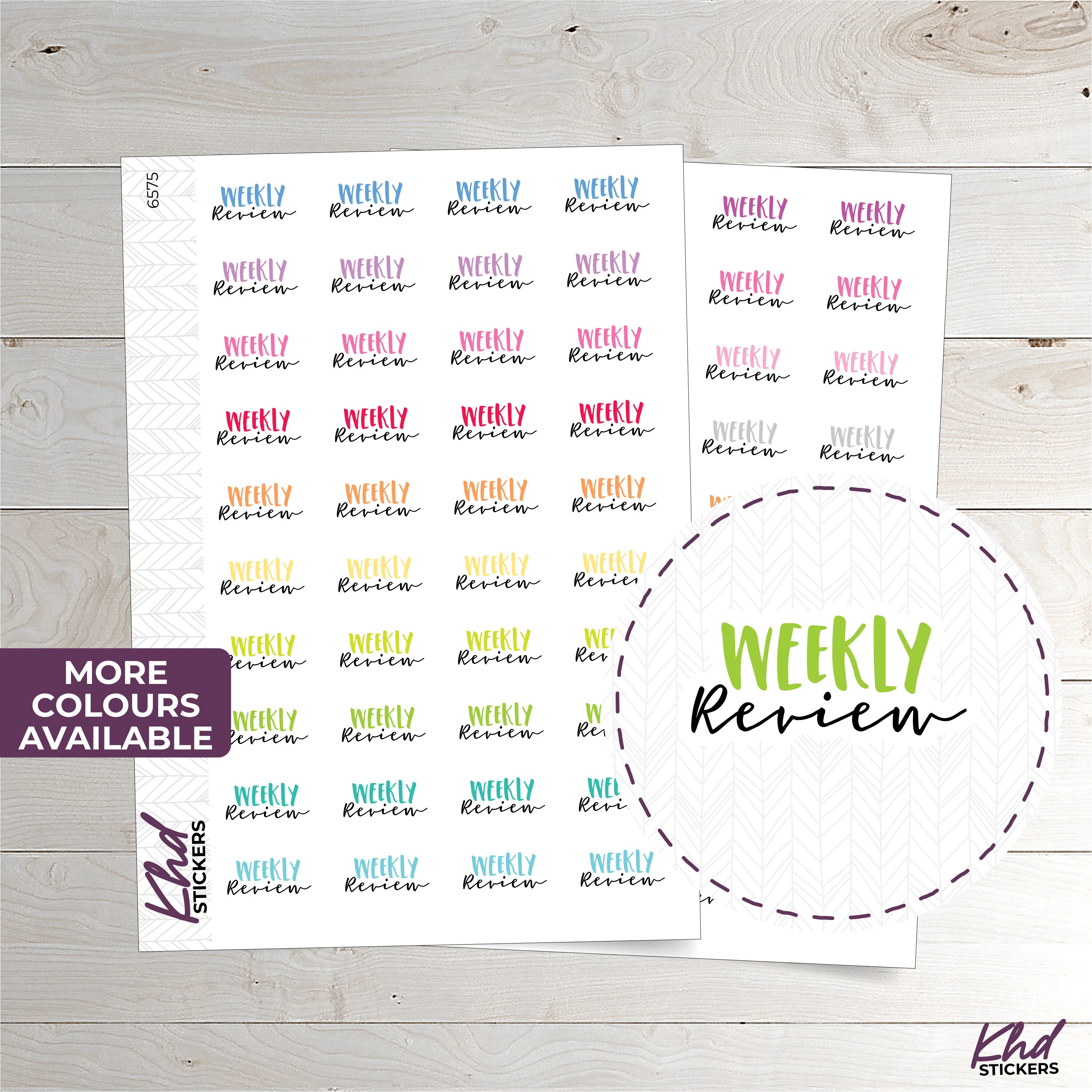 Weekly Review Stickers Planner Stickers Removable | Etsy