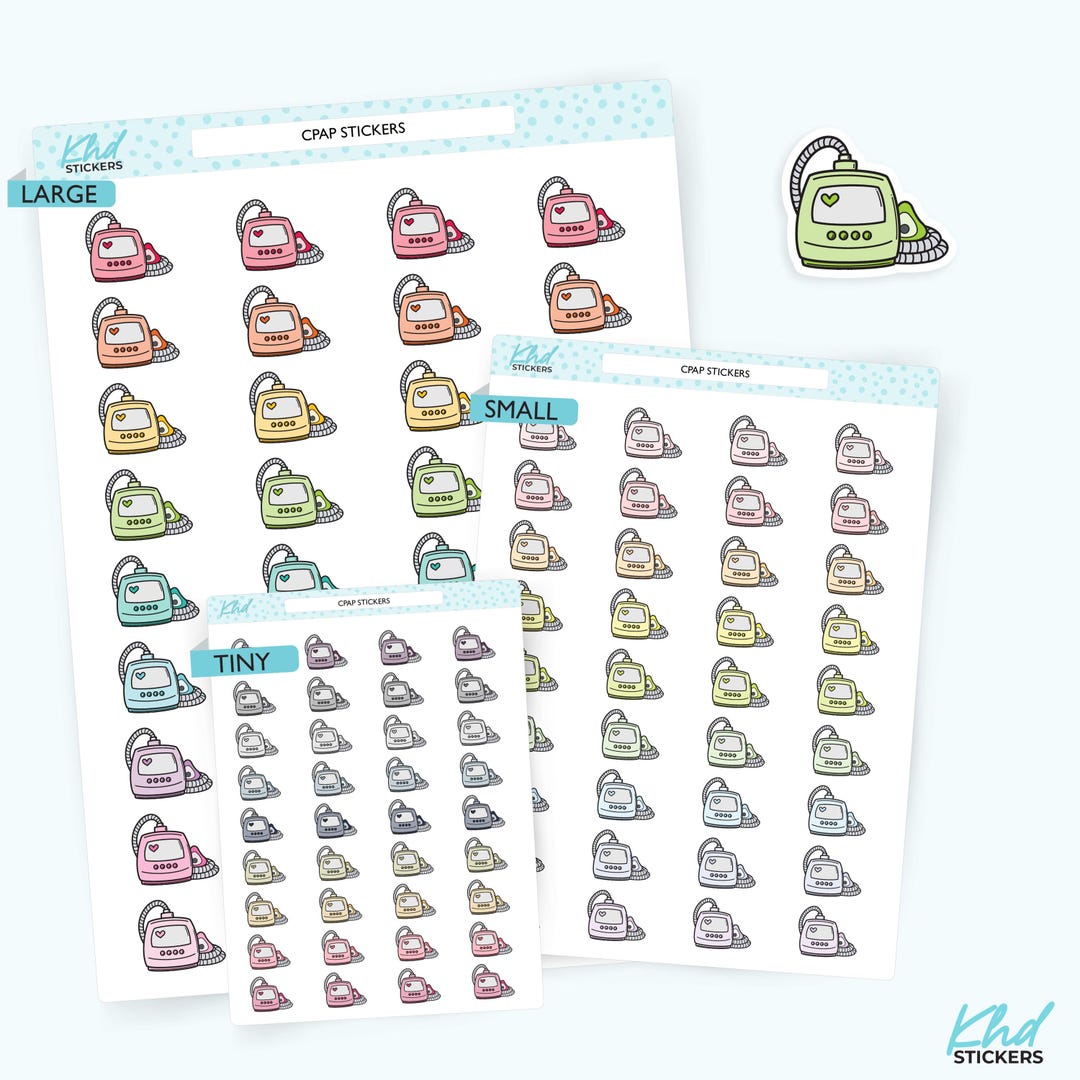 CPAP Planner Stickers, Three Sizes Including Tiny, Removable - Etsy