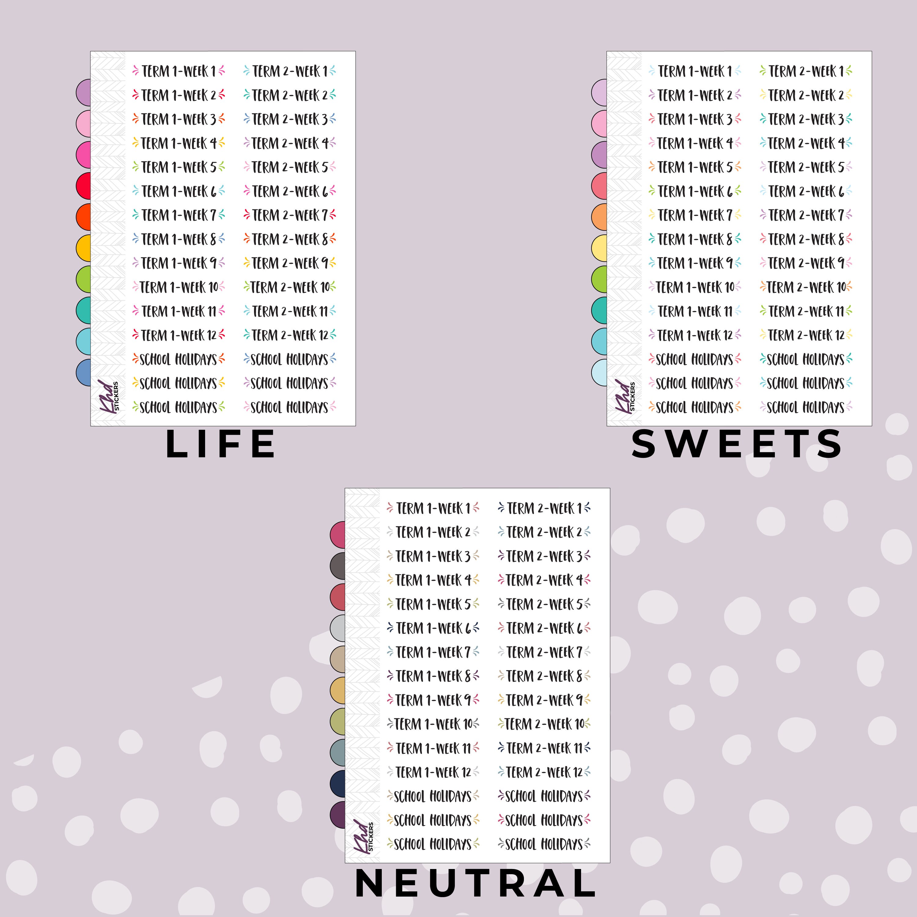 School Term Stickers Planner Stickers Removable - Etsy Australia