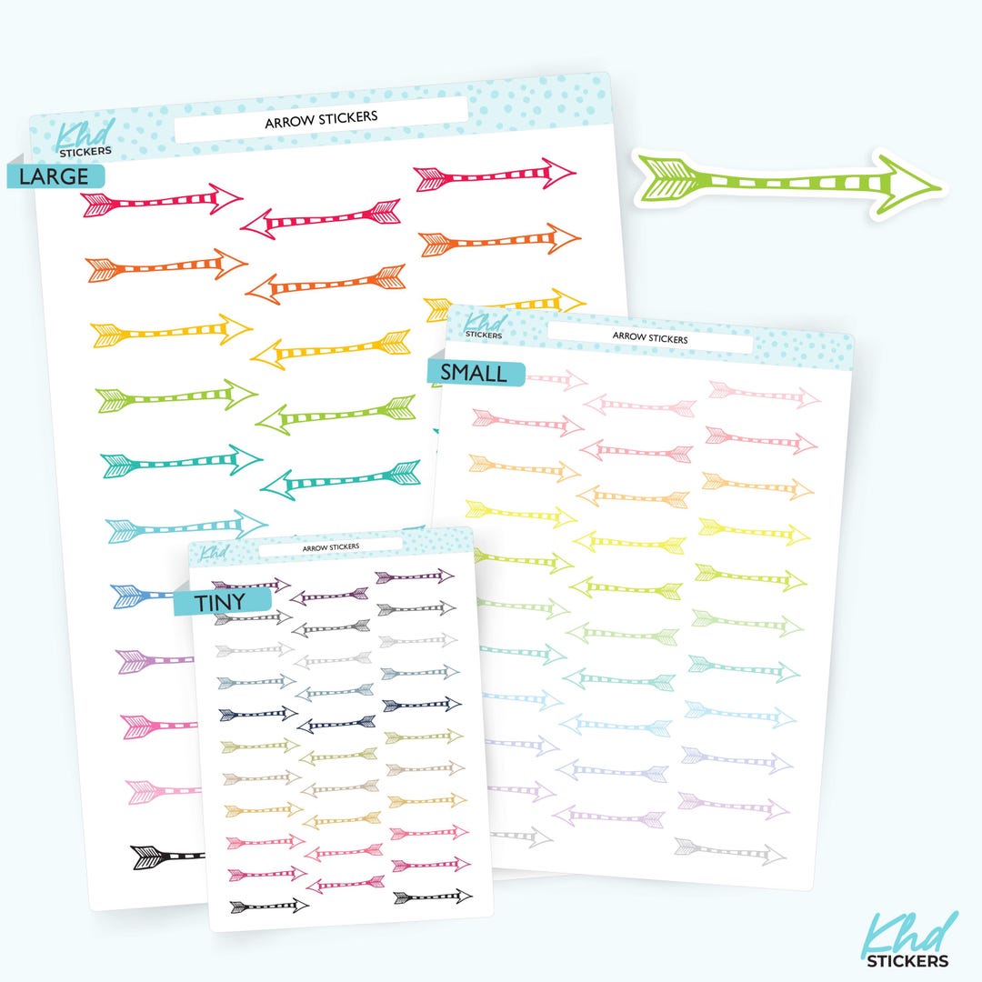 Arrow Planner Stickers, Three Sizes Including Tiny, Removable - Etsy
