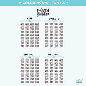 Organise Inbox Planner Stickers, Three Sizes Including Tiny, Removable ...