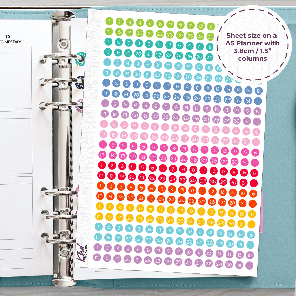 A Year of Date Dots Stickers Planner Stickers Removable - Etsy