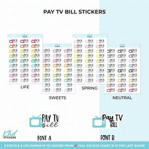 Pay TV Bill Planner Stickers, Three Sizes Including Tiny, Removable - Etsy