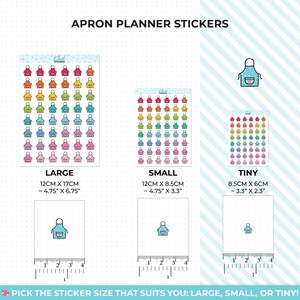 Apron Icon Planner Stickers, Three Sizes Including Tiny, Removable - Etsy