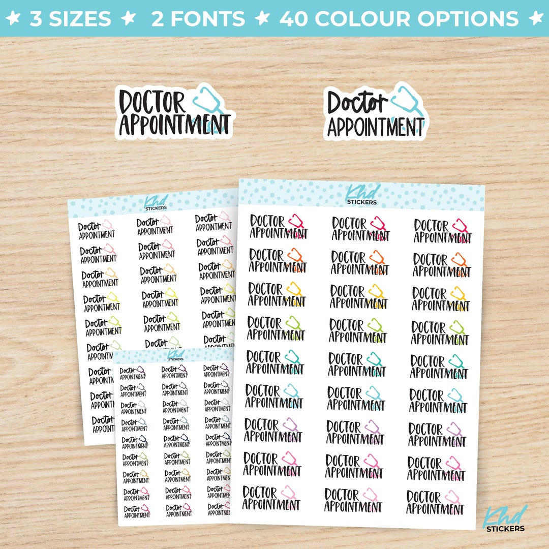 Doctor Appt Planner Stickers, Three Sizes Including Tiny, Removable - Etsy