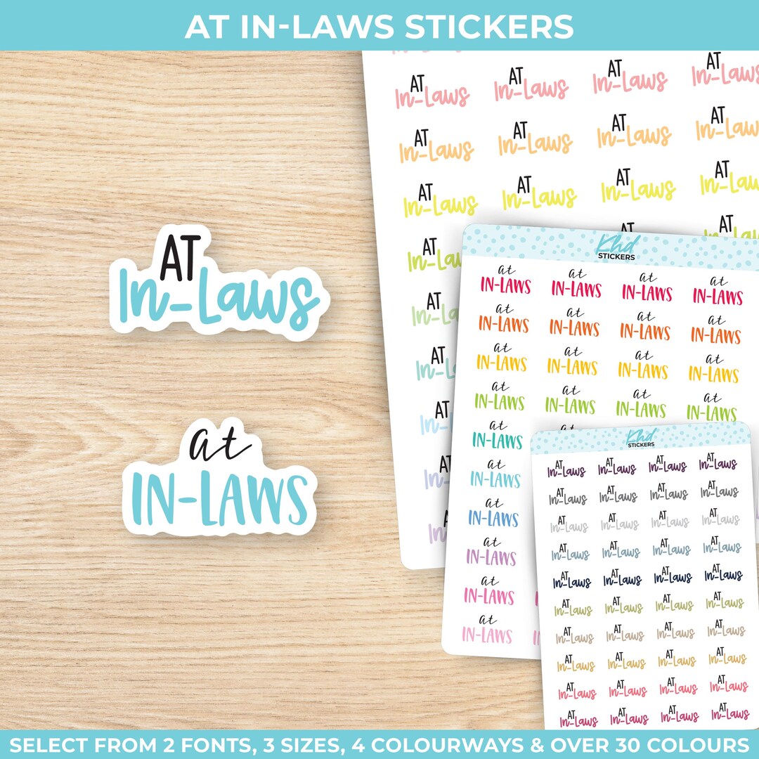 At in Laws Planner Stickers, Three Sizes Including Tiny, Removable - Etsy