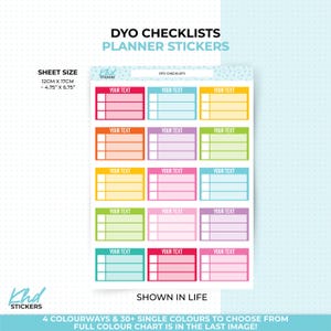 Design Your Own, Checklist Stickers, Planner Stickers, Removable - Etsy