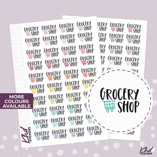 Grocery Shop Planner Stickers Set of 44 Grocery Shopping - Etsy