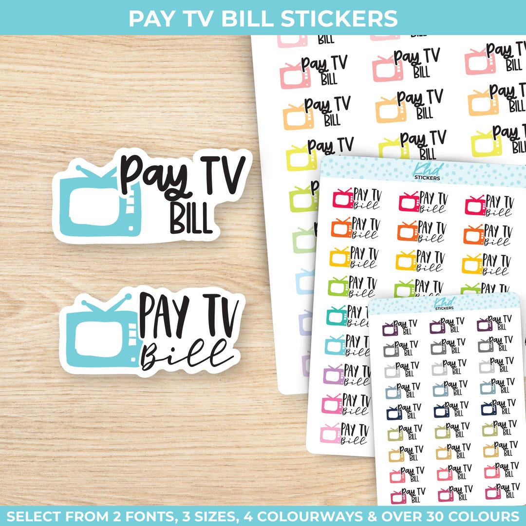 Pay TV Bill Planner Stickers, Three Sizes Including Tiny, Removable - Etsy