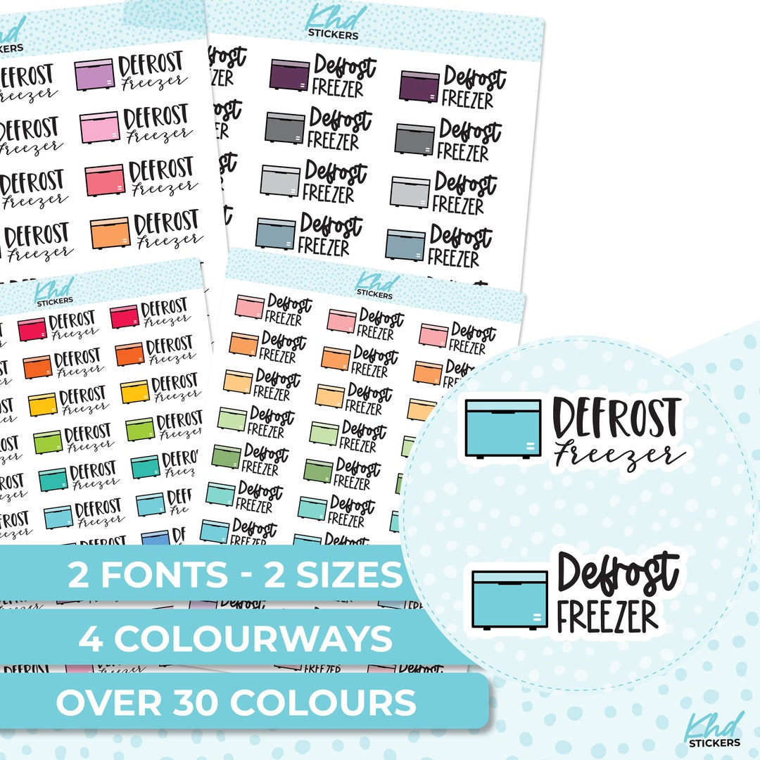 Defrost Freezer Stickers Planner Stickers Two Size and Font - Etsy.de