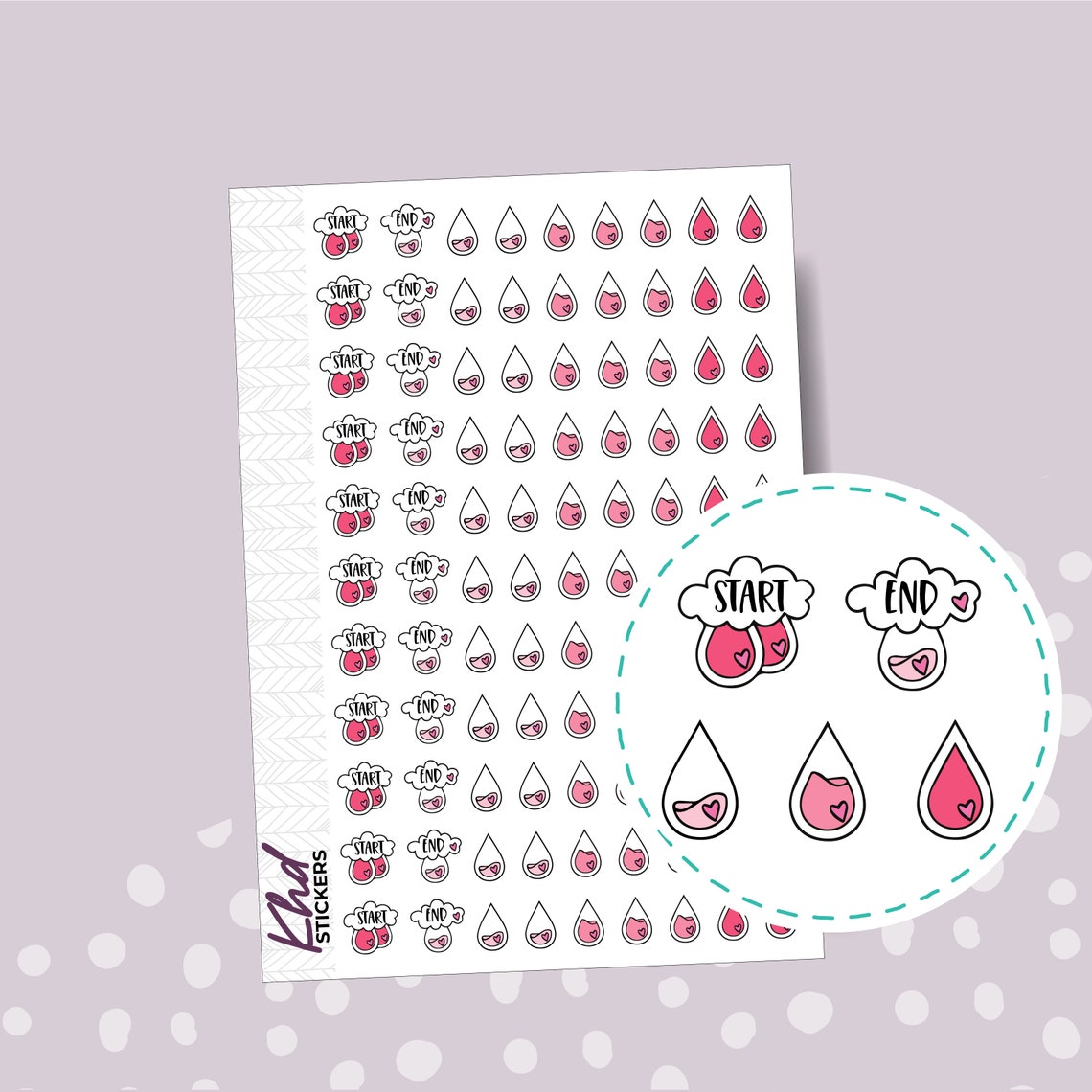 Period Care Stickers Planner Stickers Removable - Etsy