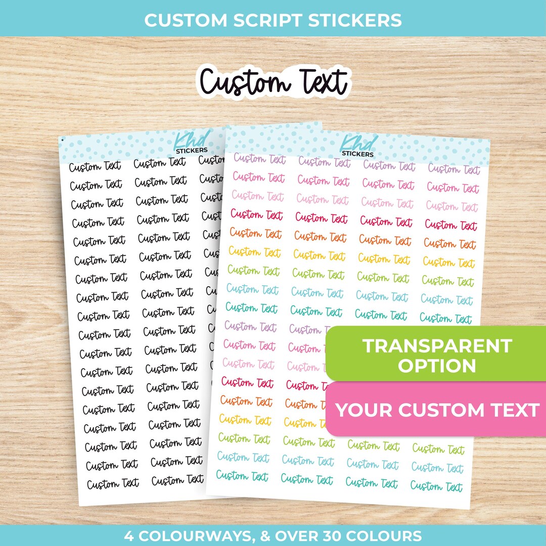 Design Your Own Script Planner Stickers, Custom Planner Stickers ...