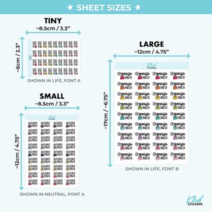 Organise Inbox Planner Stickers, Three Sizes Including Tiny, Removable ...