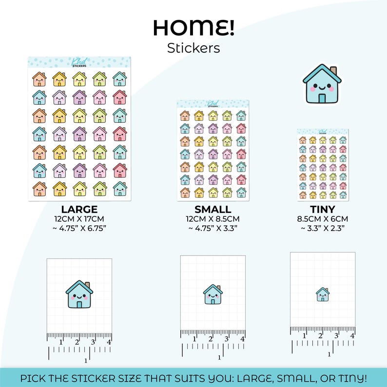 Kawaii Smiley Face House Stickers Planner Stickers, Removable Stickers ...
