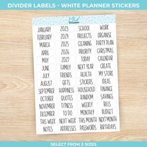 Planner Divider Labels, Three Sizes, Removable - Etsy