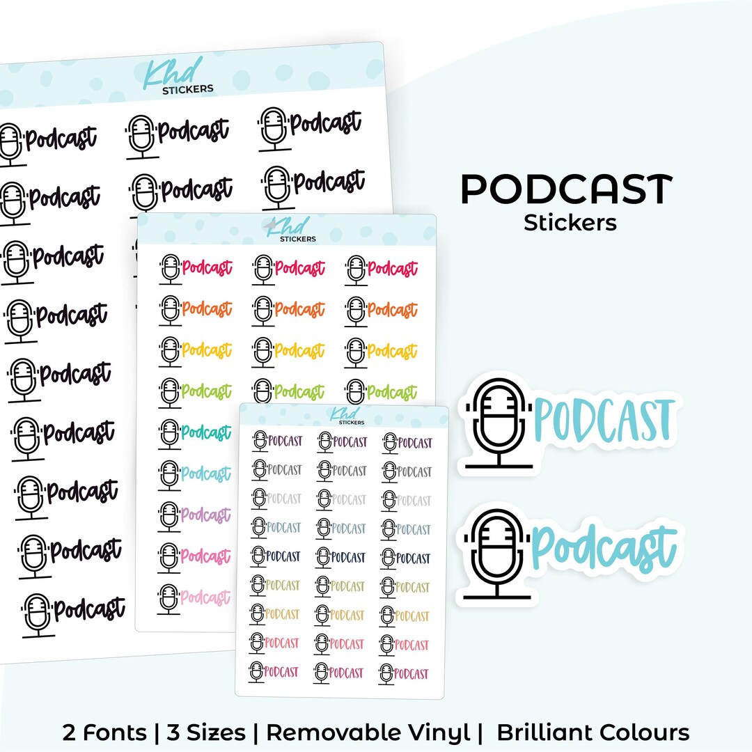 Podcast Planner Stickers, 3 Sizes, Removable - Etsy