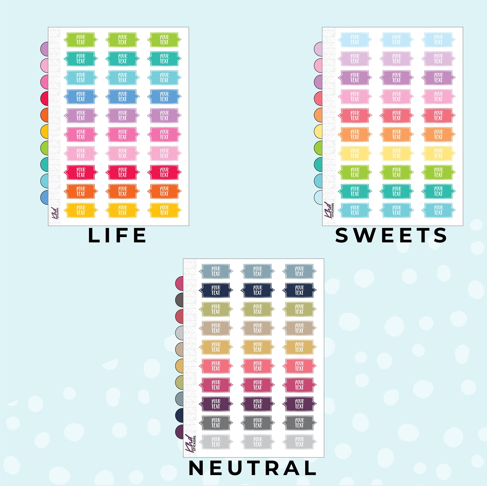 Design Your Own Fun Header Stickers Planner Stickers - Etsy